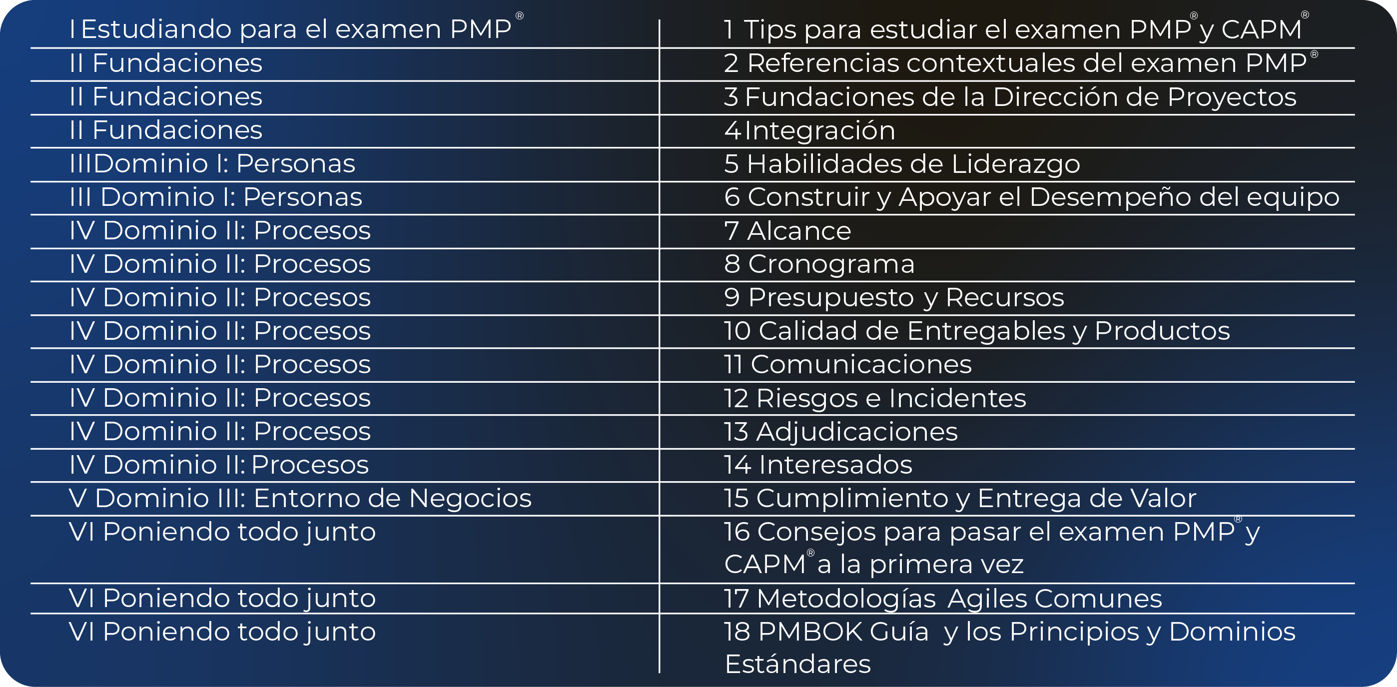 Registro curso PMP CAPM